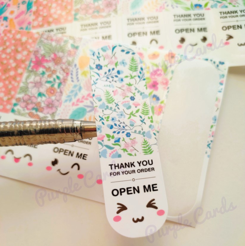 32pcs Thank You Sticker Box Seal / Packaging / Flower Emoji Design ...