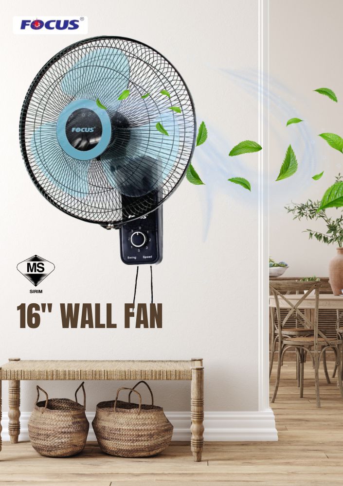 [SIRIM] FOCUS 16" Wall Fan Kipas Dinding Oscillating Fan Kipas Bilik ...