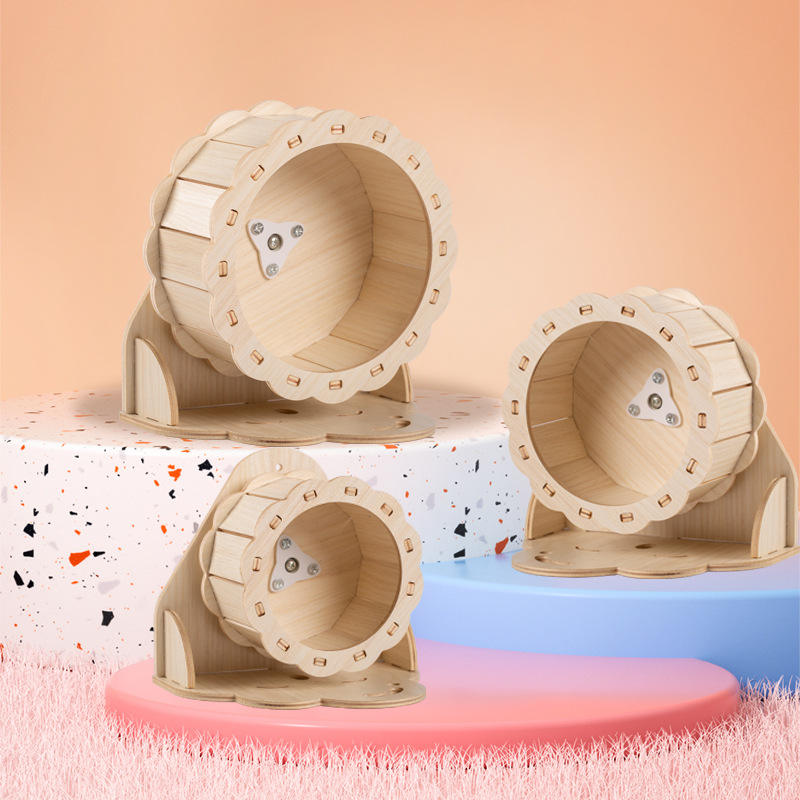 Hamster Small Pets Wooden Running Wheel Hamster Exercise Sports Roller ...