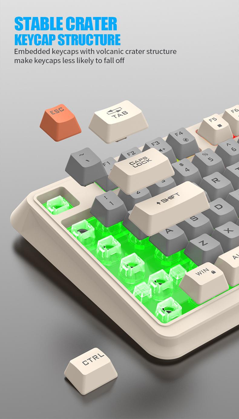 RBTECH XUNFOX K82 94-Keys Blacklit USB Wired Gaming Keyboard Colorful ...