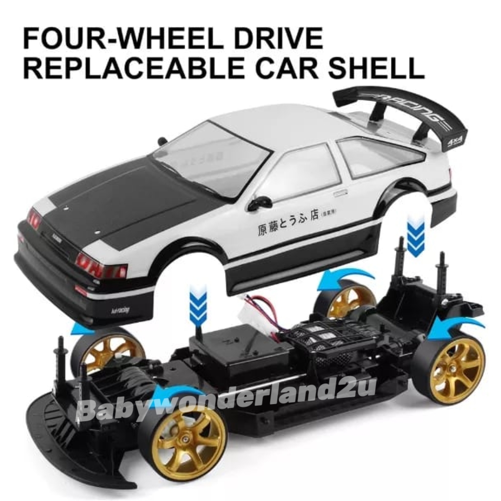Turbo 70kmh 1:10 RC Car Drift 4WD High Speed Racing Car 2.4G Kereta ...