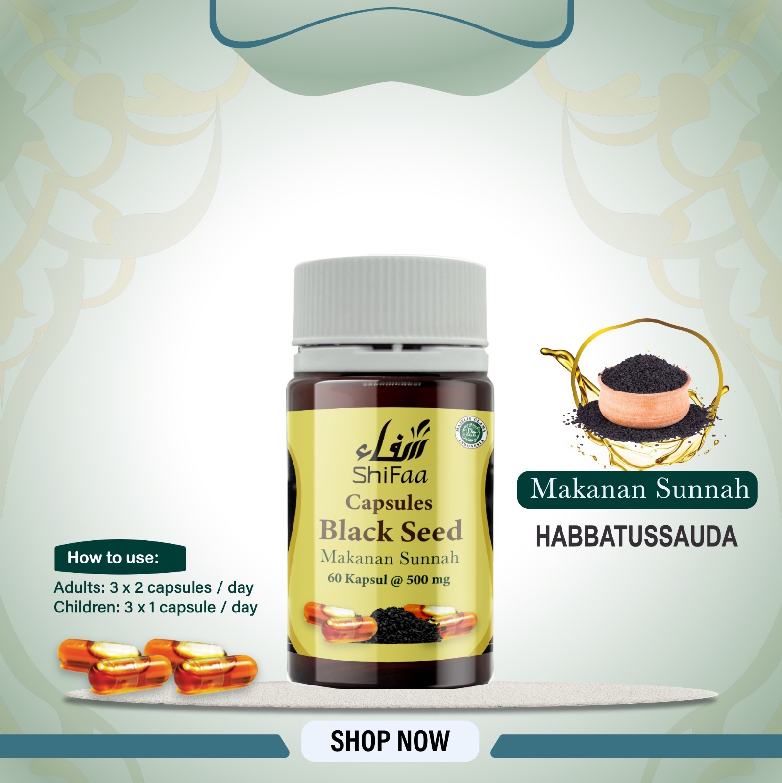 Shifaa Black Seed Capsule | Minyak Habbatus Sauda Kapsul | Shifaa ...