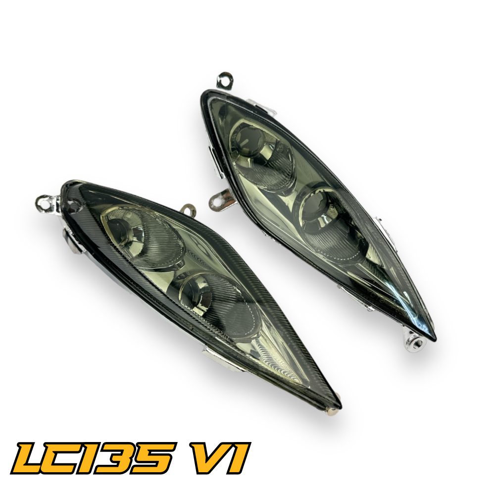 LC135 FRONT SIGNAL SET SMOKE TINTED SIGNAL DEPAN FRONT SIGNAL LAMP SIGNAL LIGHT LC 135 135LC V1 ...