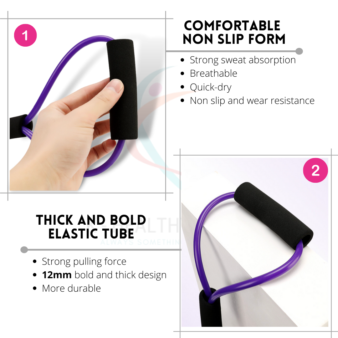 【READY STOCK】8 Shaped Rope/ 42cm Resistance Band/ Chest Expander/ Yoga ...