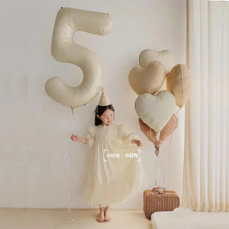 40 inch Number Skin Nude Foil Balloons Big Size Helium (40NO) | Shopee ...