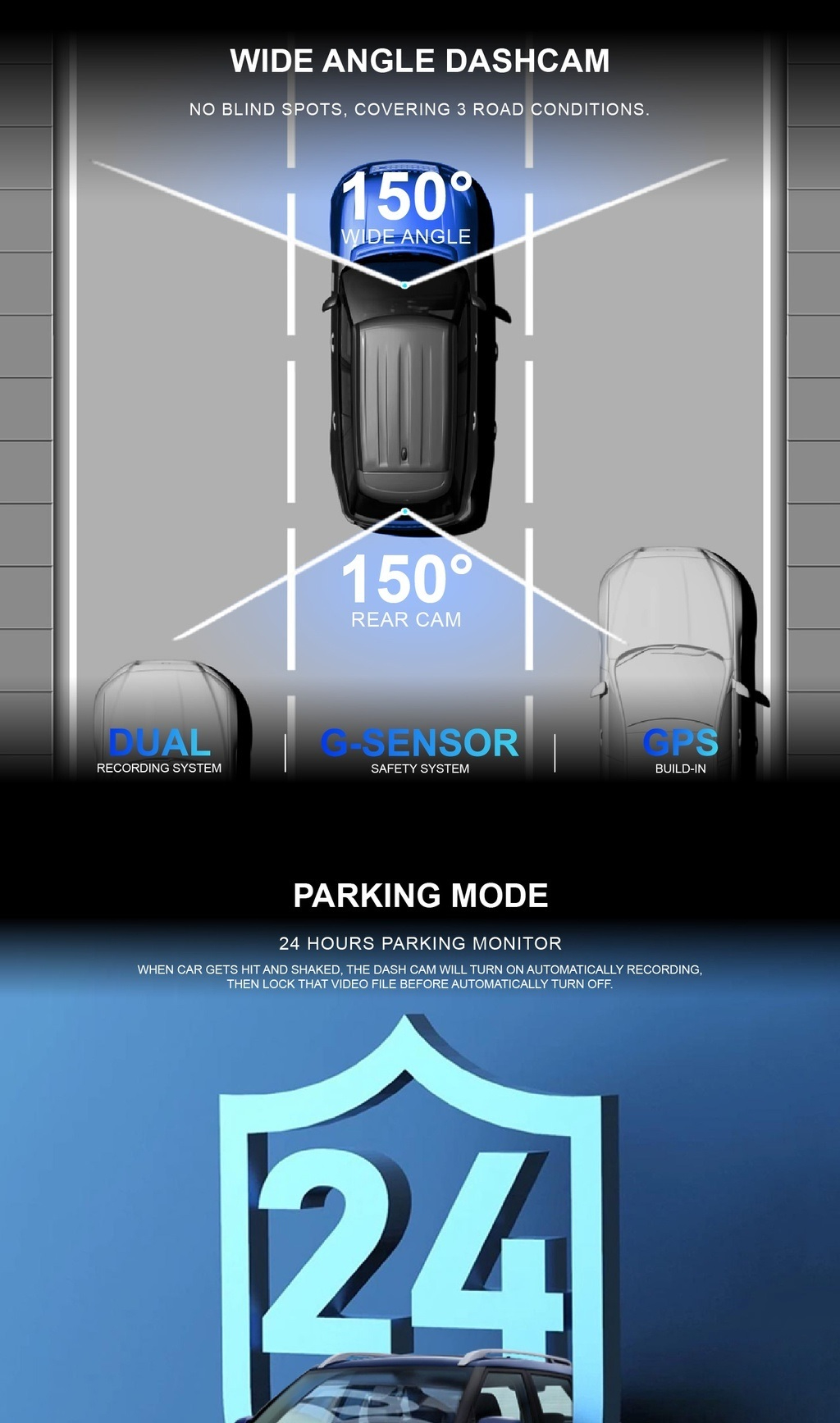 AZDOME M27S Full HD Dual Channel Front & Rear DashCam Night Vision ...