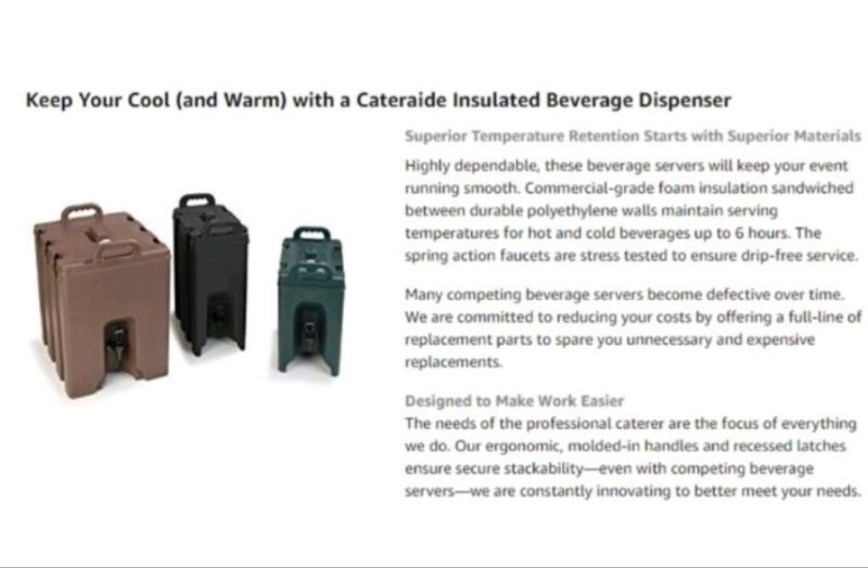 Water Dispenser Cambro Container Jiwins JD 18L/44.5L Balang Air ...