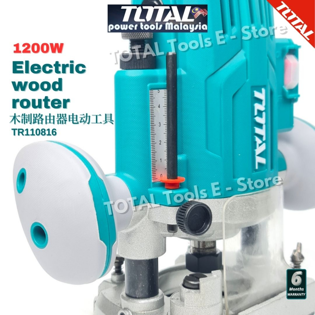 TOTAL Electric Wood Router 1200W Suitable with 6mm 8mm 1/4'' Router ...
