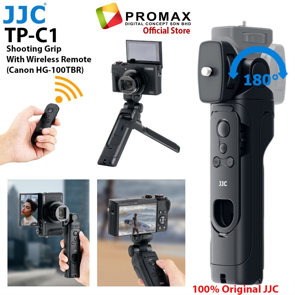 JJC TP-C1 BTR-C1 Vlog Shooting Grip Tripod Bluetooth Wireless Remote Control HG-100TBR Canon EOS ...