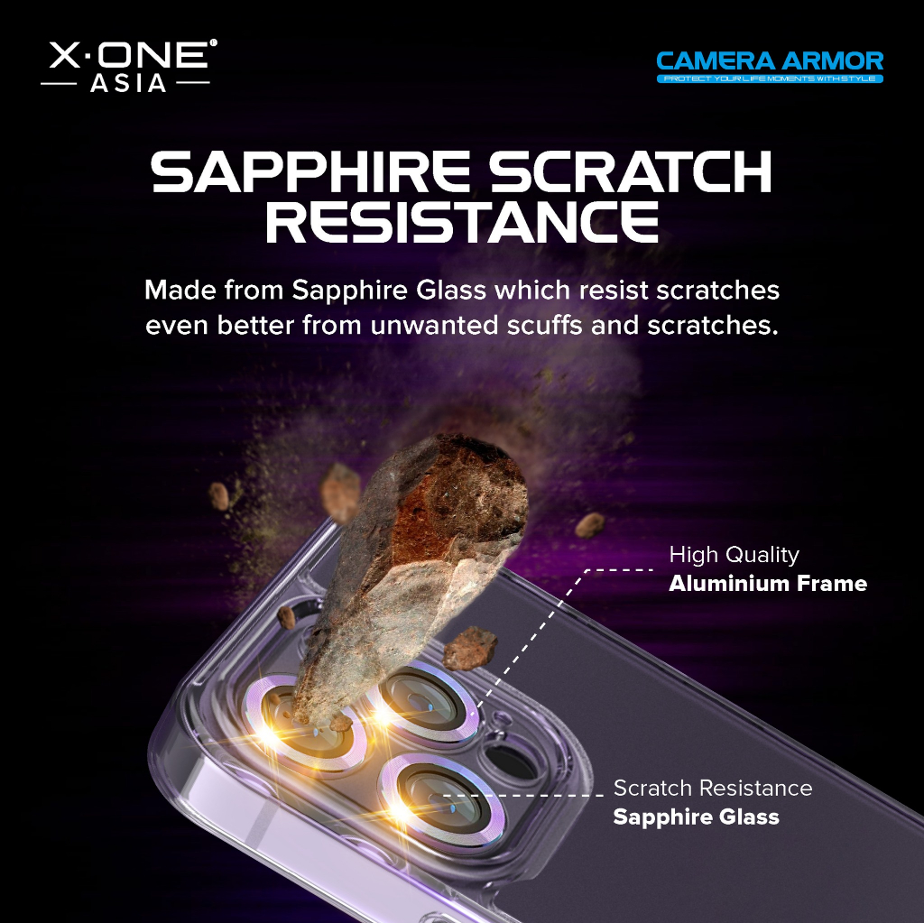 X.One Camera Armor Sapphire Glass Full Coverage Lens Protector for ...