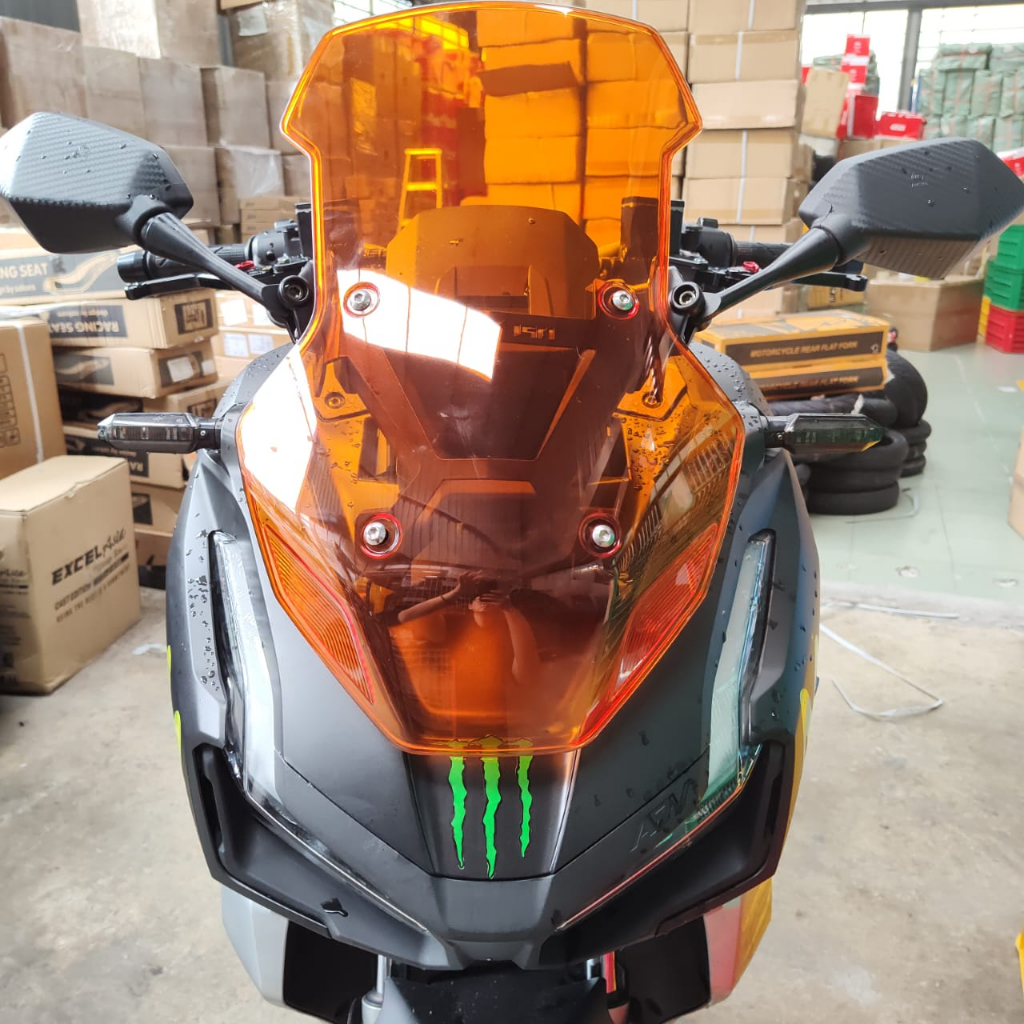 HONDA ADV150 ADV160 VISOR CARBON TECH FRONT WINDSHIELD 2TONE CLEAR ...