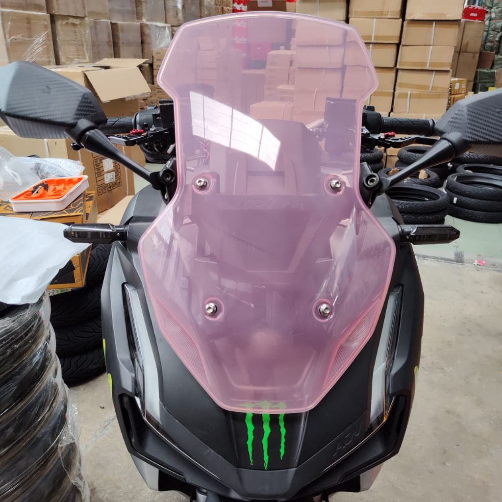 HONDA ADV150 ADV160 VISOR CARBON TECH FRONT WINDSHIELD 2TONE CLEAR ...