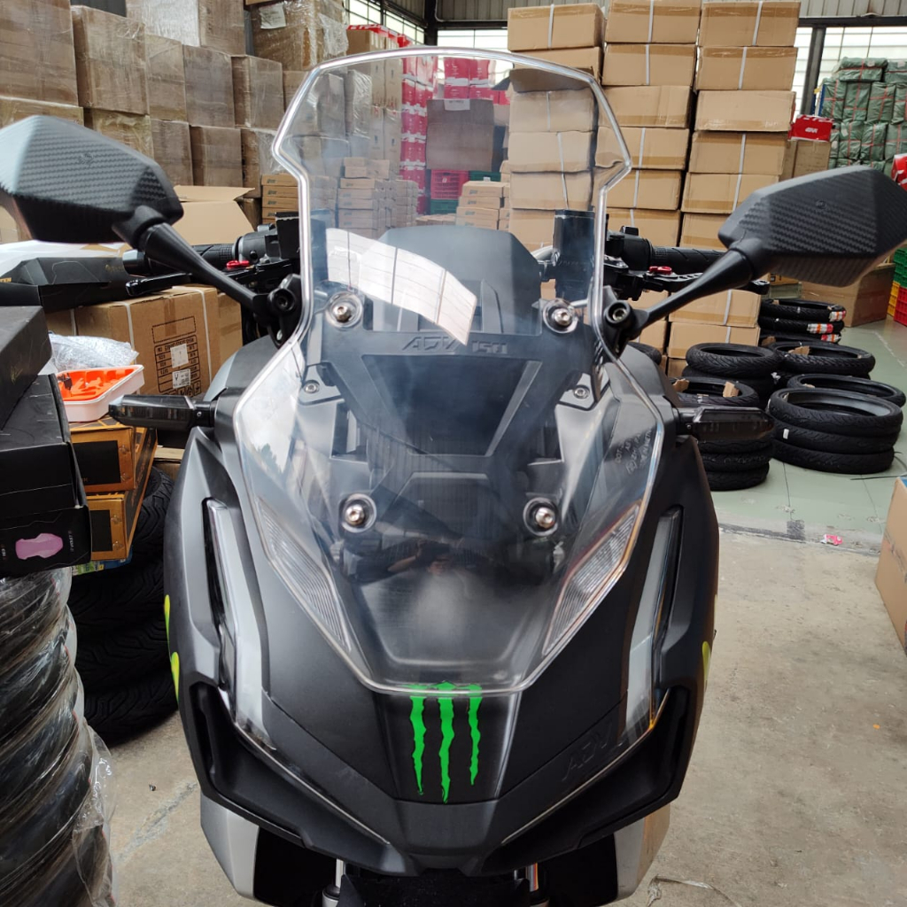 HONDA ADV150 ADV160 VISOR CARBON TECH FRONT WINDSHIELD 2TONE CLEAR ...