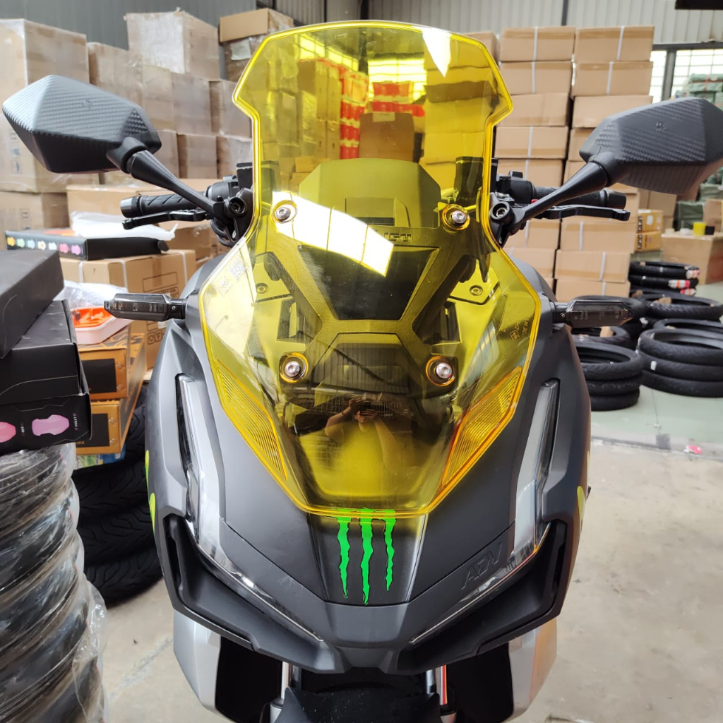 HONDA ADV150 ADV160 VISOR CARBON TECH FRONT WINDSHIELD 2TONE CLEAR ...