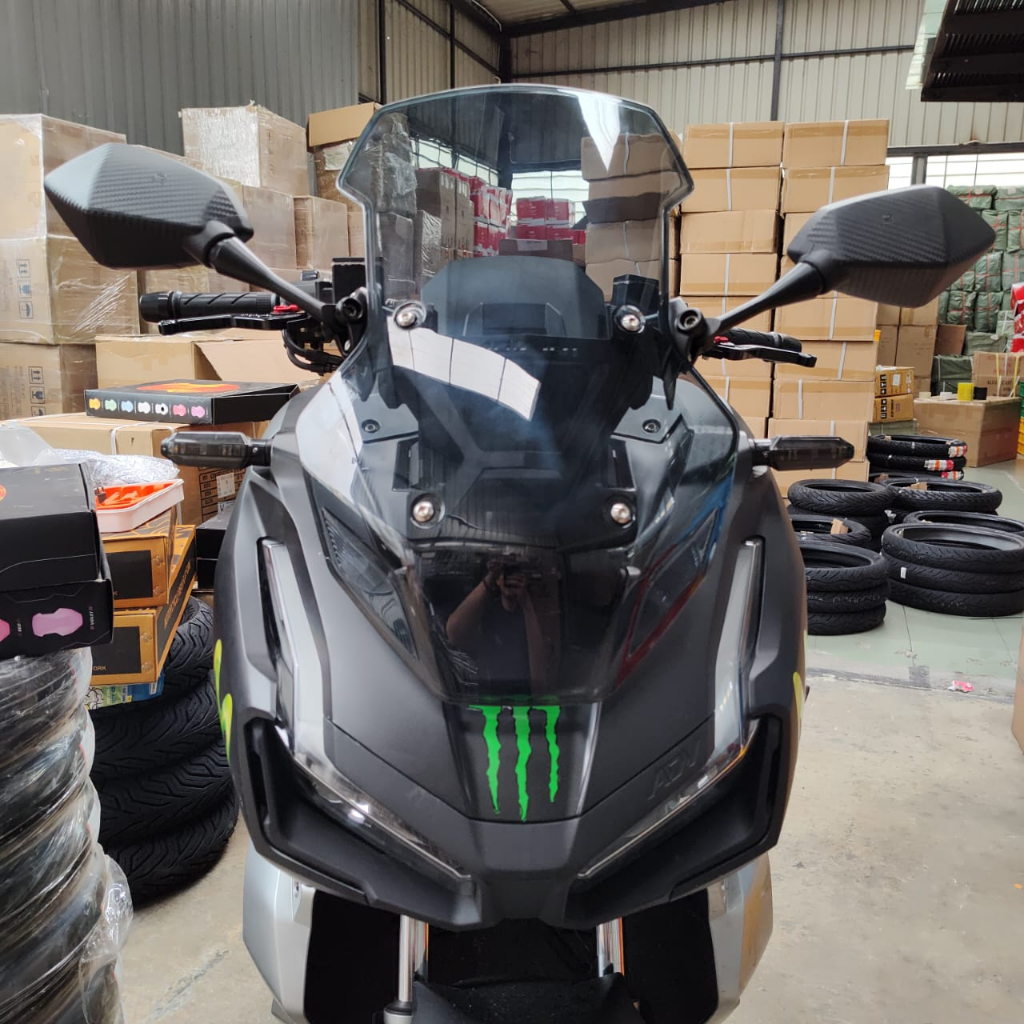 HONDA ADV150 ADV160 VISOR CARBON TECH FRONT WINDSHIELD 2TONE CLEAR ...