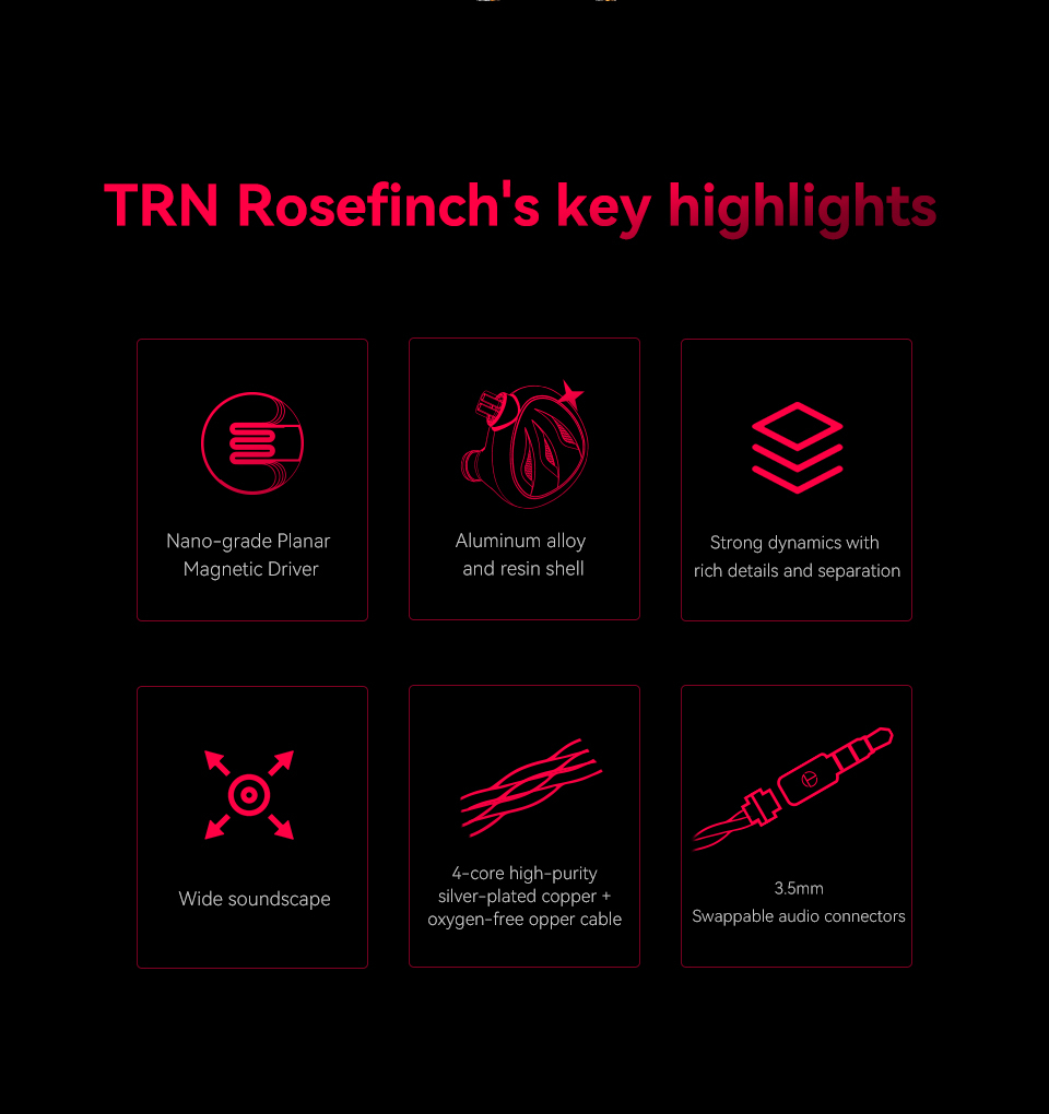 TRN Rosefinch Planar Driver In-ear Monitors In Ear Earphones Metal ...