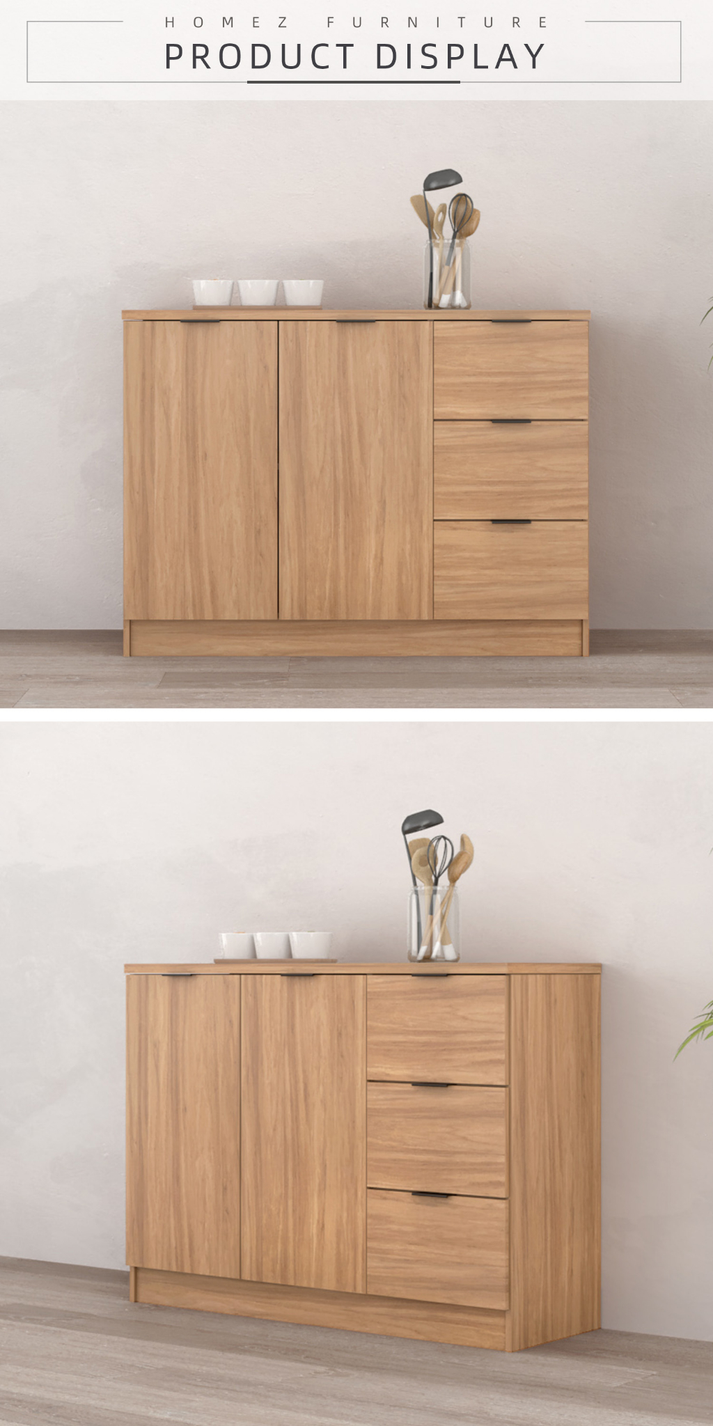 [FREE Shipping] Homez Riley Series Full Melamine Kitchen Cabinets Base ...