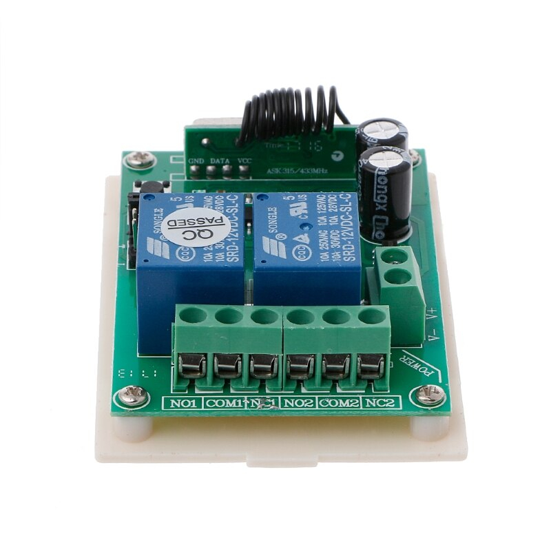 DC 12V 2 Channel 433MHz Wireless Remote Control Switch Relay Receiver ...