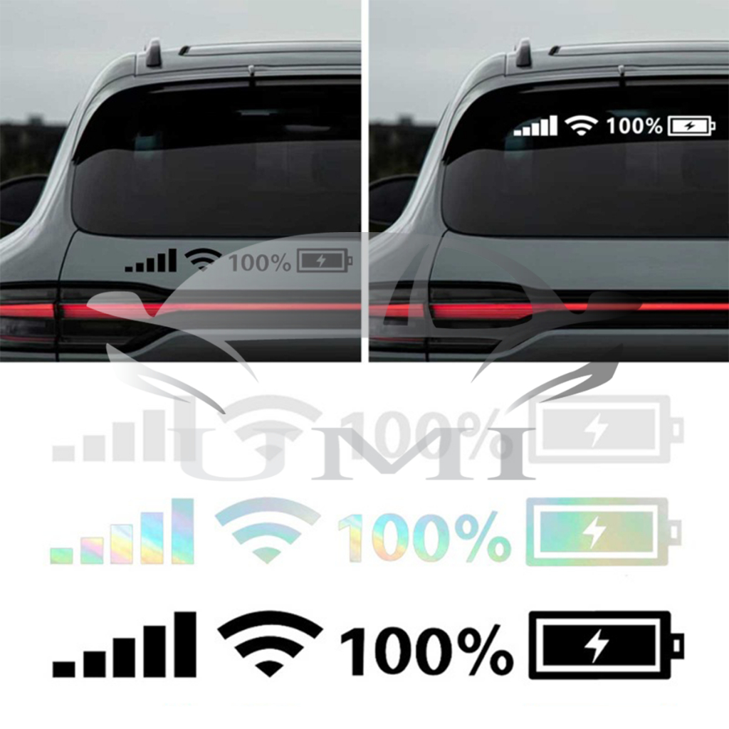 Car Sticker 100% Wi-Fi Battery Level Signal Car Vinyl Reflective ...
