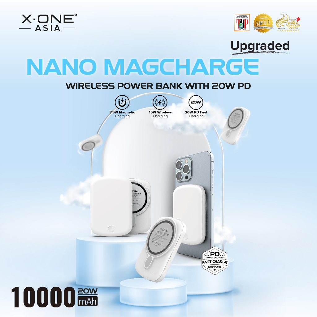 X.One Nano Magcharge 10000mAh / 5000mAh Magnetic Wireless Powerbank ...