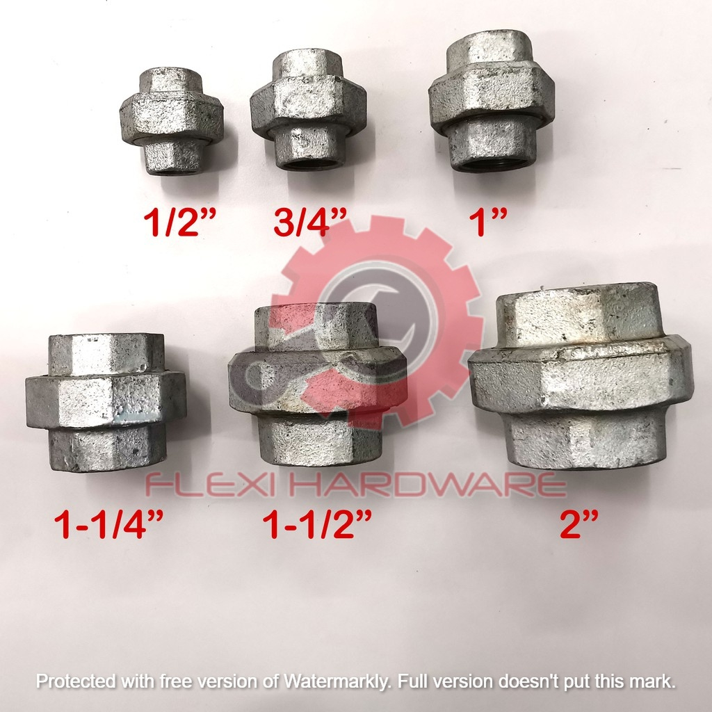 [READY STOCKS] 1/2" - 2" GI UNION / GALVANISED IRON UNION PIPE/ GI ...