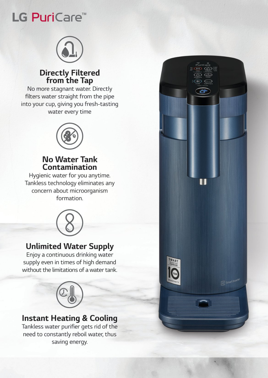 LG PuriCare WD216AN / WD516AN / WD518AN Tankless Water Purifier | Hot ...