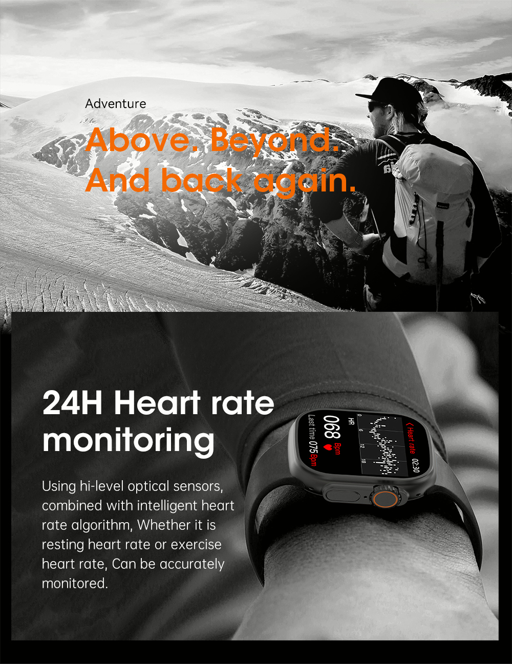 Maxwear Ultra 9 Smart Watch 49MM Series 8 2.2" HD Screen Compass NFC ...