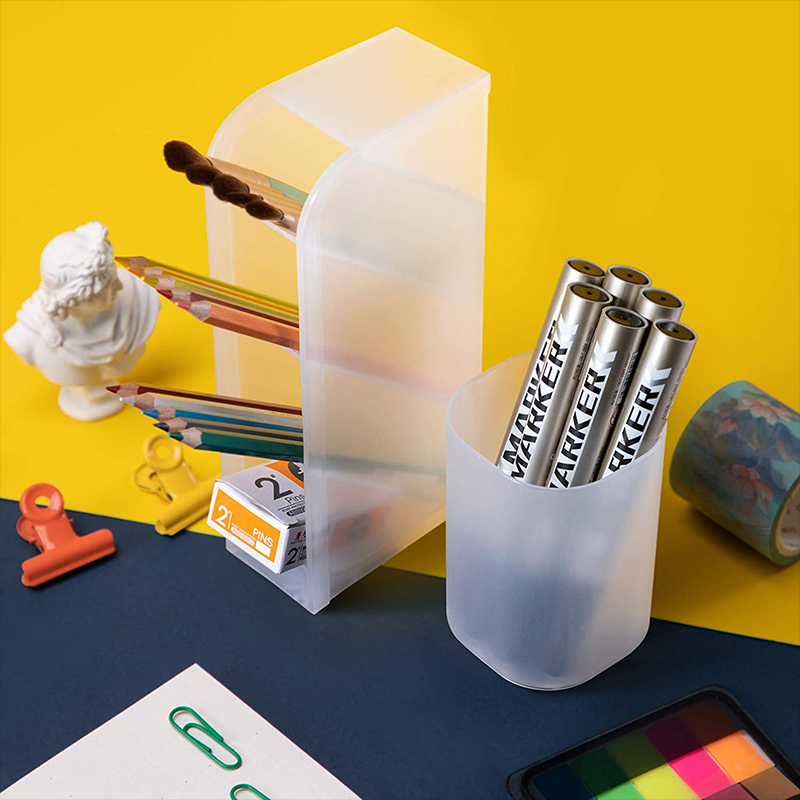 𝗠𝗔𝗧𝗧𝗘 𝗦𝗨𝗥𝗙𝗔𝗖𝗘 》Square Pen Holder Stationery Cosmetic Storage Office ...