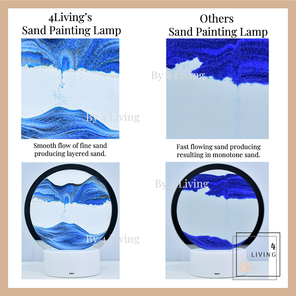 [4 Living] 7 Colours Sand Table Lamp Quicksand Lampu Tidur Bilik Lampu ...