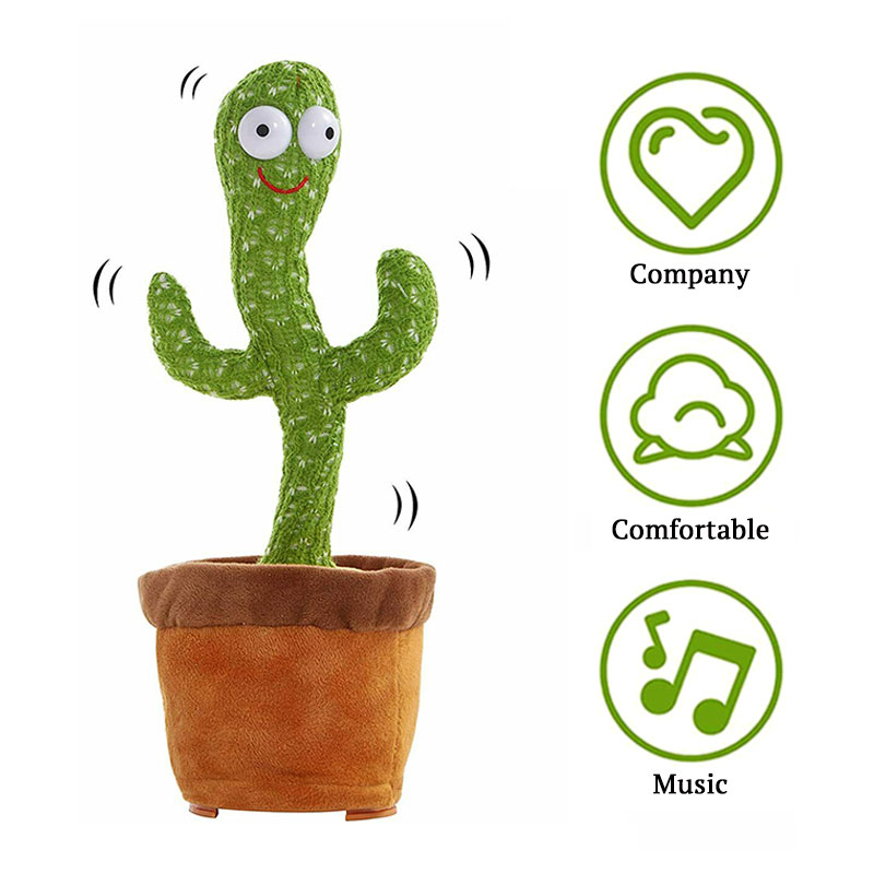 𝟭𝟮𝟬 𝗦𝗢𝗡𝗚𝗦 》 Dancing Singing Talking Cactus Dance Musical Plush Toy ...