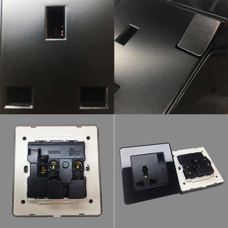 𝗧𝗘𝗠𝗣𝗘𝗥𝗘𝗗 𝗚𝗟𝗔𝗦𝗦 𝗦𝗨𝗥𝗙𝗔𝗖𝗘 》13A Electric Wall Switch Frameless Design Water ...