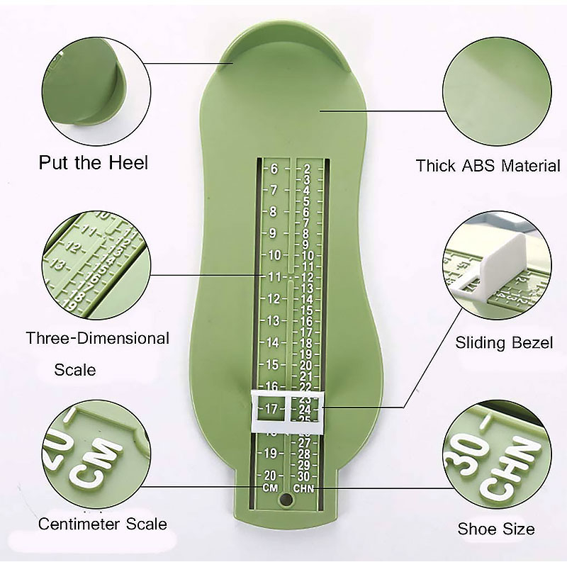 𝗗𝗢𝗨𝗕𝗟𝗘 𝗦𝗖𝗔𝗟𝗘 》Children Foot Measure Ruler Kids Baby Infant Feet Length ...