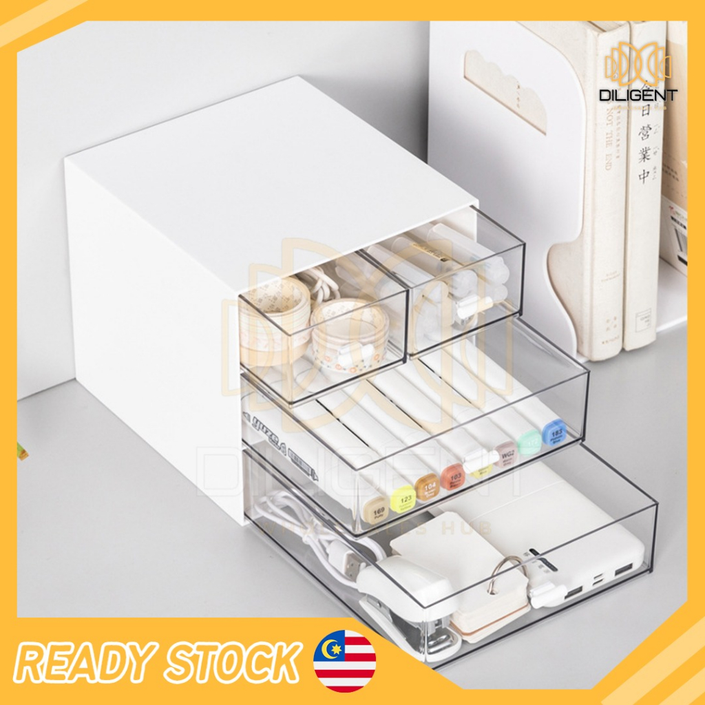 【D174】Kotak Penyimpanan Tumpukan Kreatif untuk Meja Stationery Jewelry ...