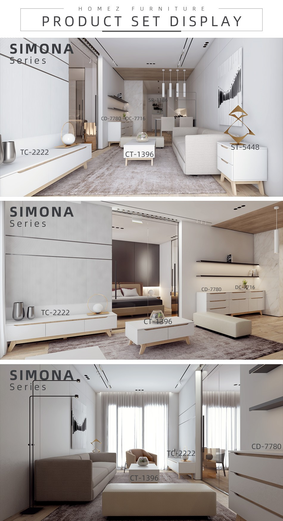 [FREE Shipping] Homez Simona Series Display Cabinet Particle Board 2 ...