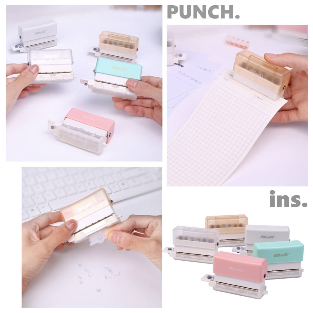 KWT Mini Portable 6-hole Puncher A5/B5/A4 Size 20/26/30 Holes Loose ...