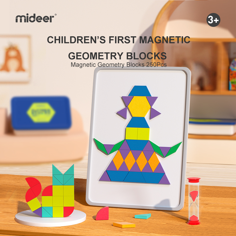 Mideer Magnetic Pattern Blocks with Whiteboard (250 Pcs) | Shopee Malaysia