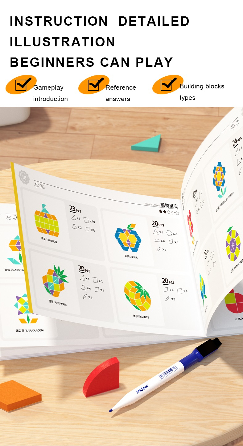 Mideer Magnetic Pattern Blocks with Whiteboard (250 Pcs) | Shopee Malaysia