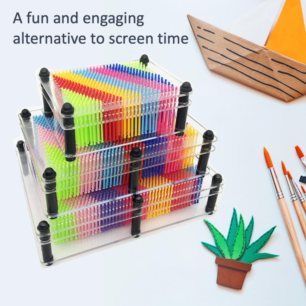 EvoGadgets – Creative 3D Rainbow Colour PIN ART / Pinart Toy / Puzzle ...