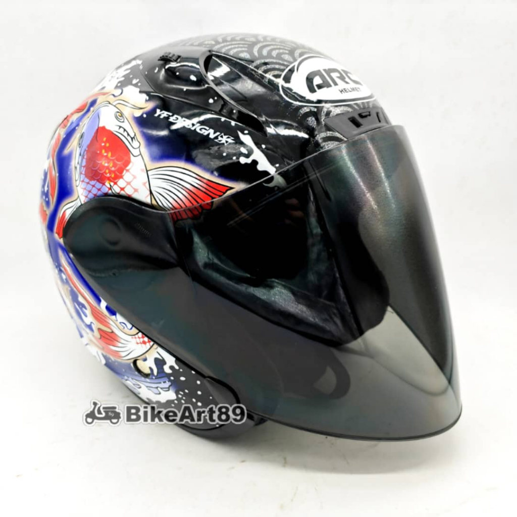 ARC XR KOI BLUE HELMET OPEN FACE Accessories Koi Fish RSX150 ADV RS150 ...