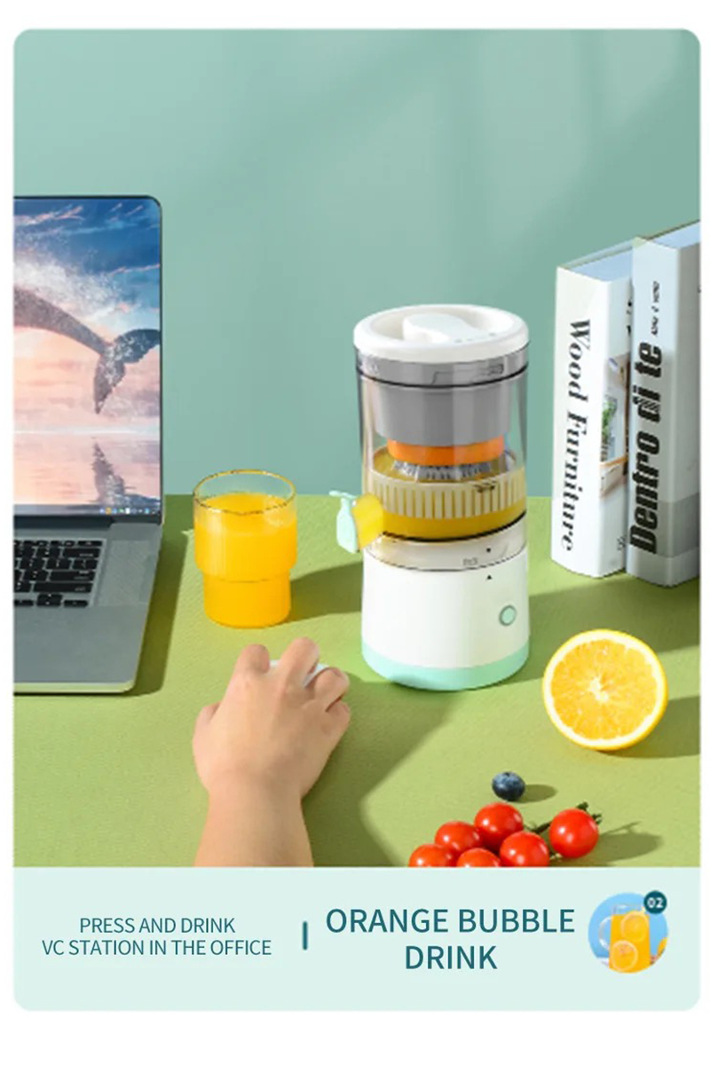 Cordless Electric Citrus Juicer Machine With Tap 2400mAh USB ...