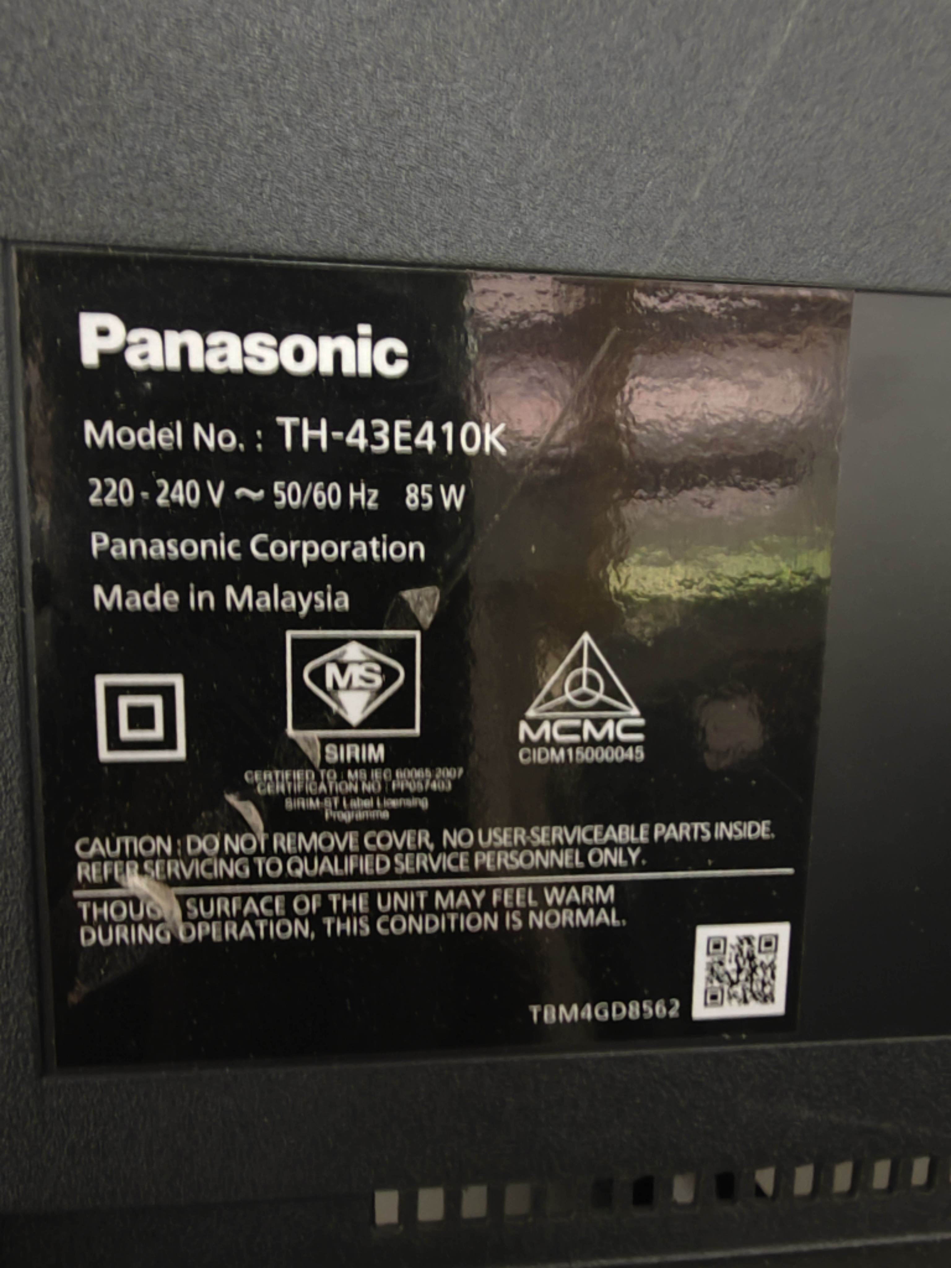 Panasonic TH-43E410K TH43E410K LED TV Power Board Mother board T-CON ...