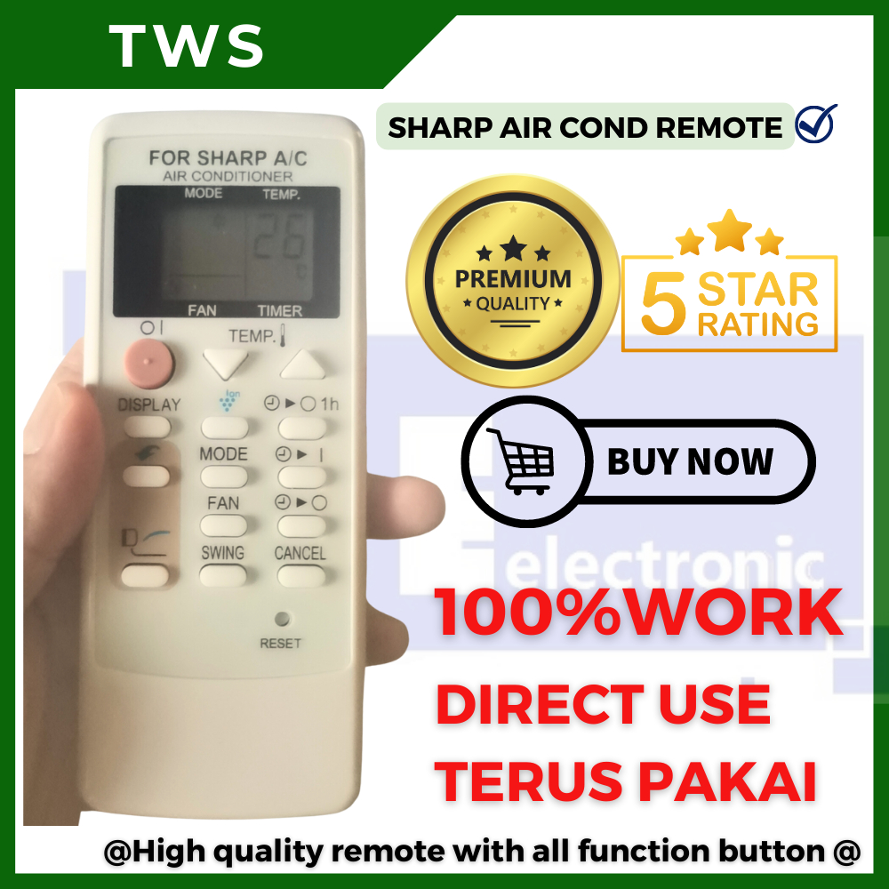 TWS sharp aircond remote control |sharp air conditioner remote control ...