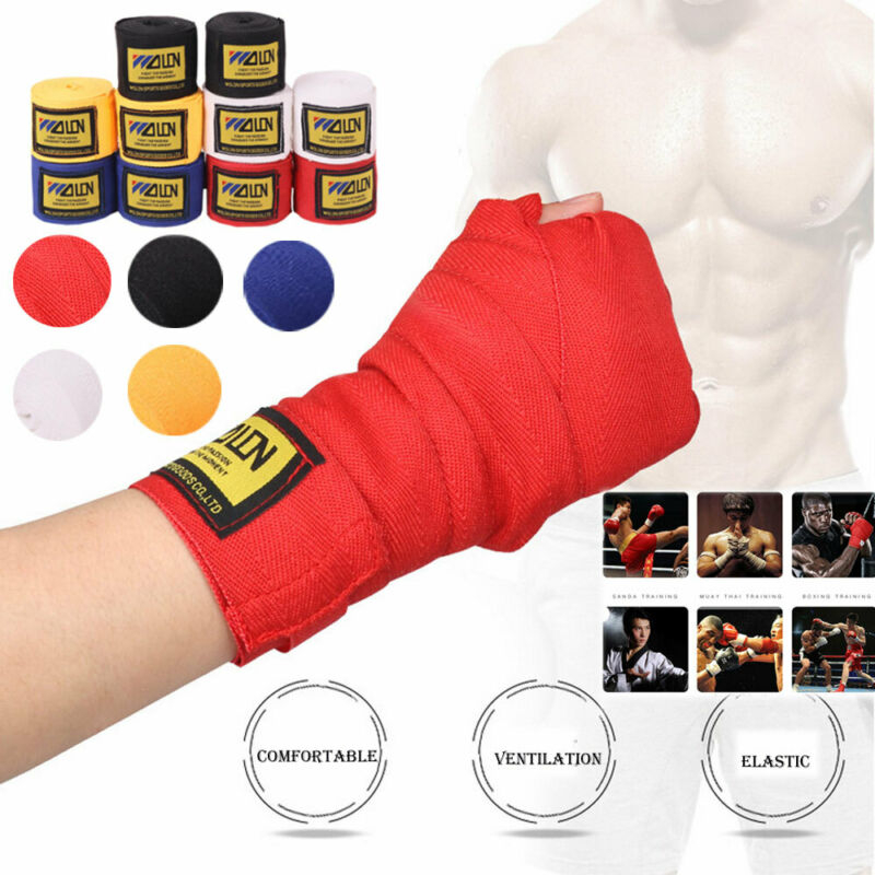 3H [2Pcs/Pack]Boxing Hand Wrap MMA Muay Thai Kick for Training Bandages ...