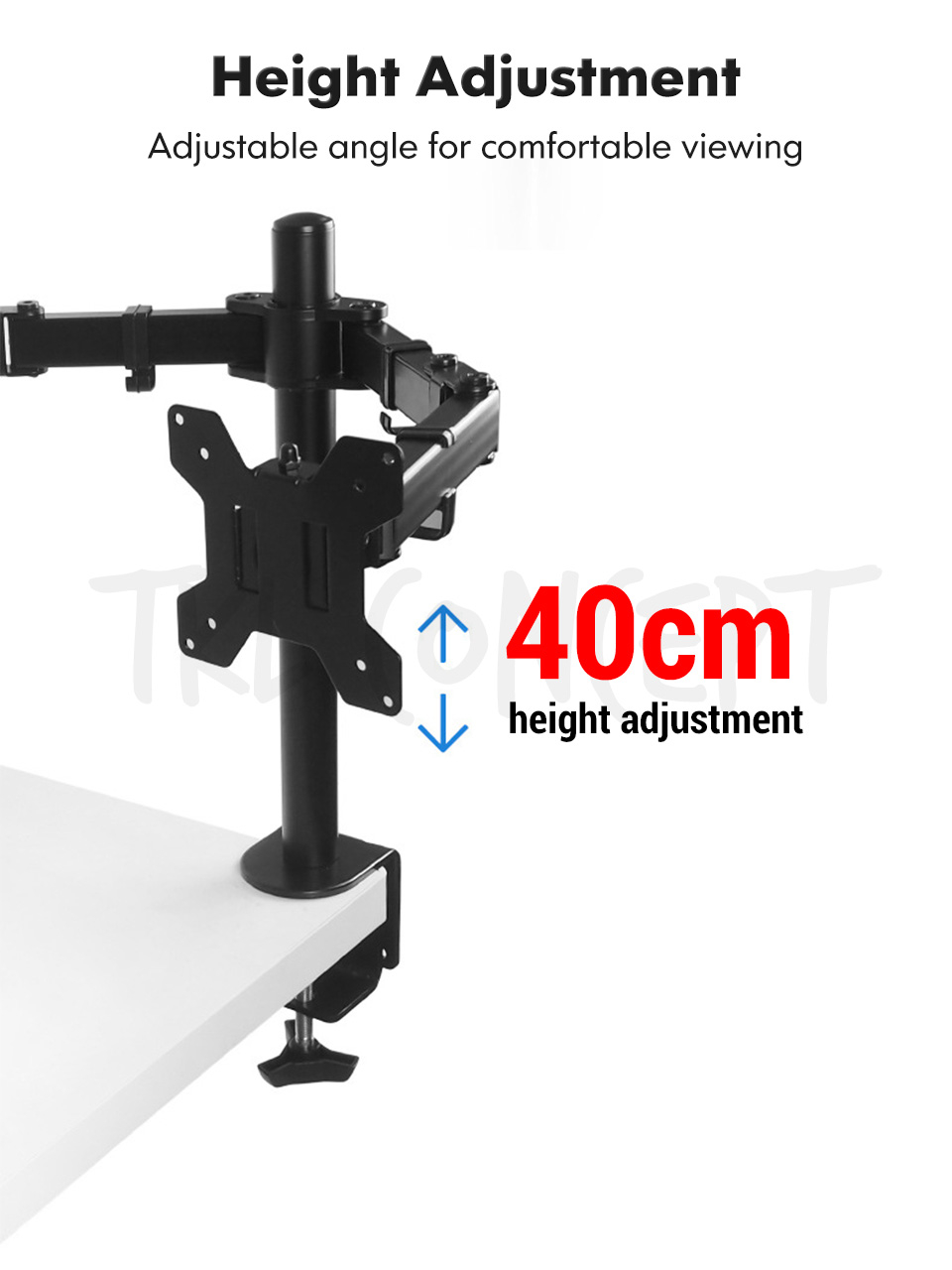 【TKL】Dual Monitor Arm Desktop Mount Bracket 17-32 Inch 2KG-15KG Fully ...