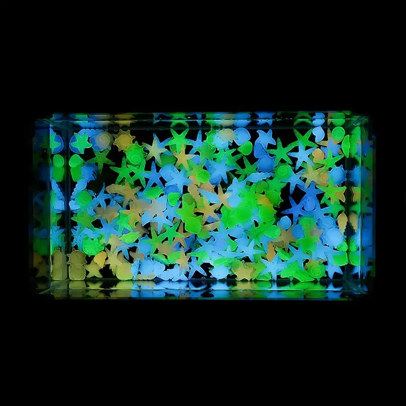 100Pcs/bag Starfish Shell Sharped Luminous Stone Glow in the Dark ...