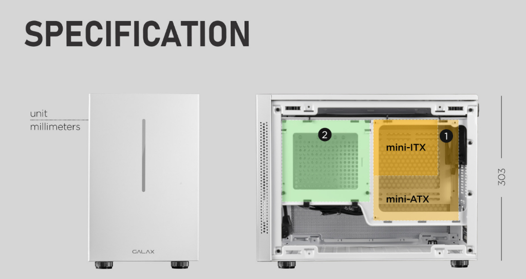GALAX Revolution REV-03 M-ATX/ITX PC Case With RGB Front Panel WHITE ...