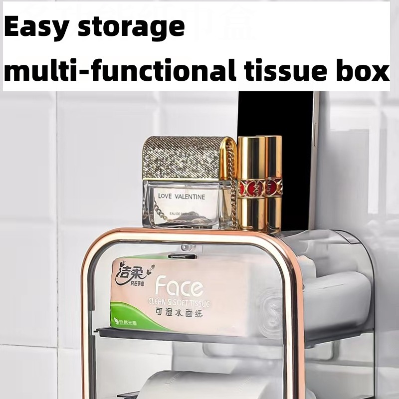 Bathroom Storage Box Wall-mounted Tissue Holder WaterProof Toilet Paper ...