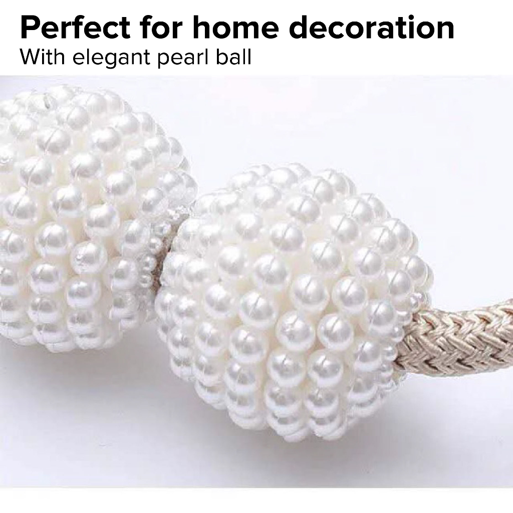 Magnetic Curtain Tiebacks Pearl Ball Design Tieback Rope Holdback ...