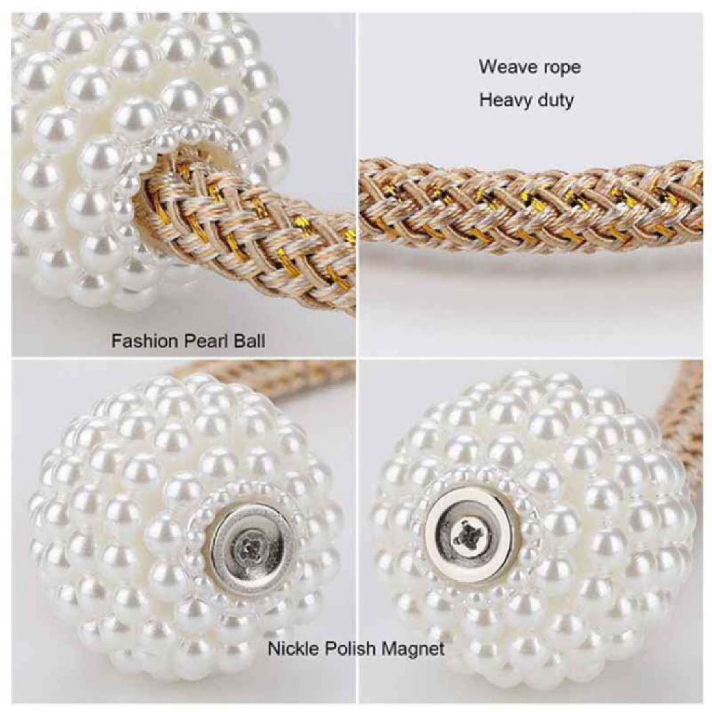 Magnetic Curtain Tiebacks Pearl Ball Design Tieback Rope Holdback ...