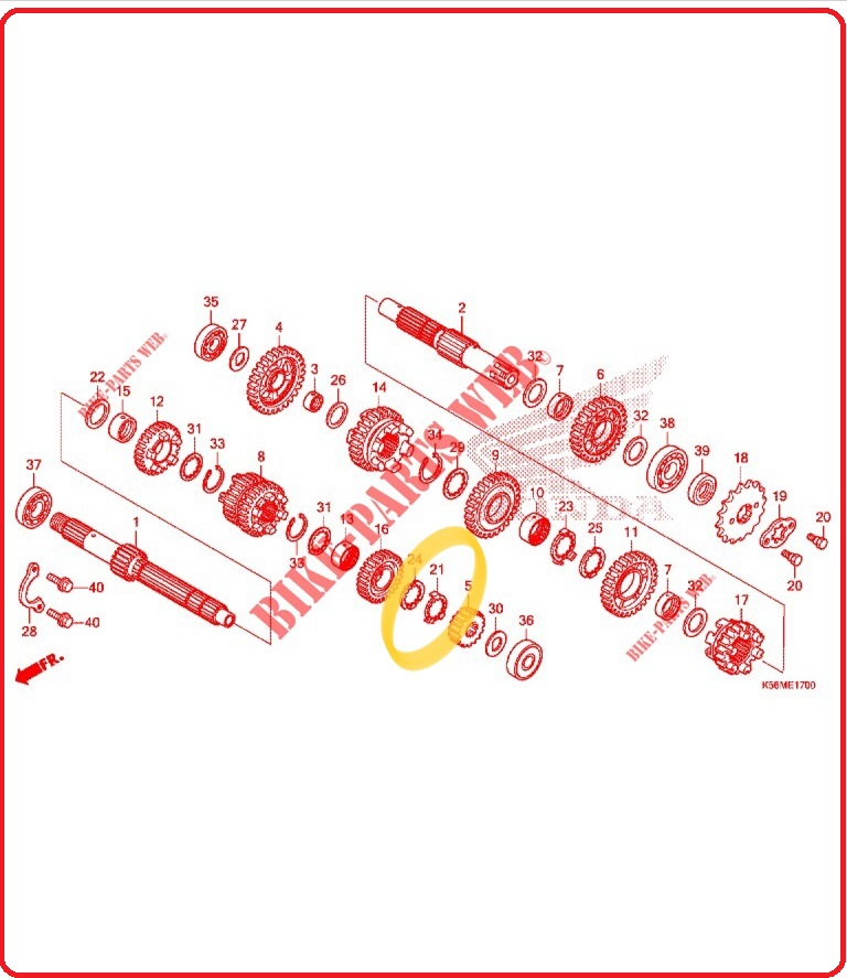 CBR150 SONIC / GTR 150 / RS150 R GEAR BOX WASHER LOCK 17MM ORIGINAL ...